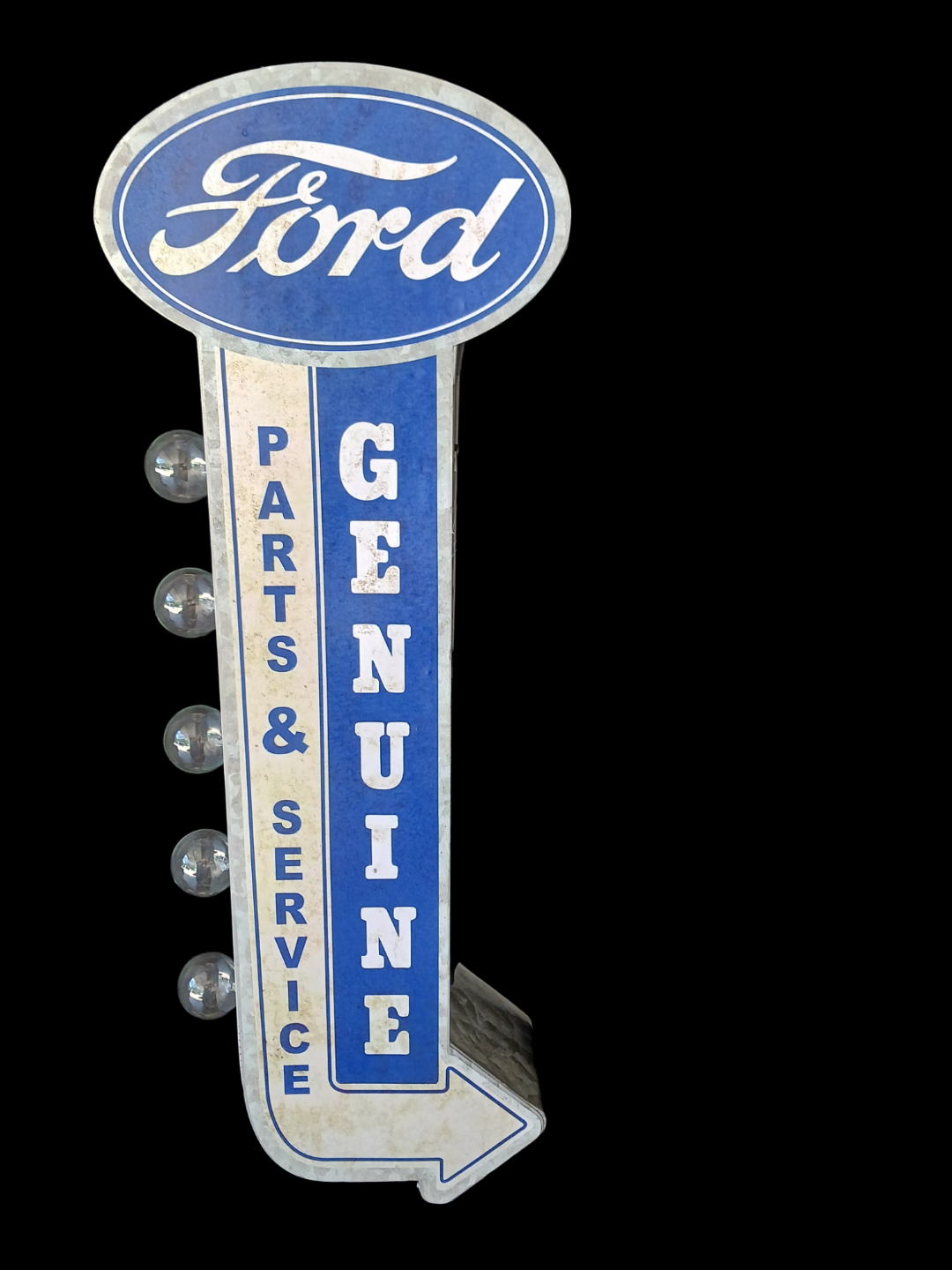 "Ford Genuine Parts and Service" marquee sign – Man Cave Blvd